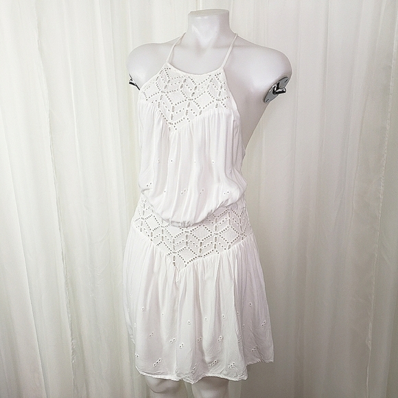 Pookie & Sebastian | Dresses | Pookie Sebastian White Eyelet High Neck ...